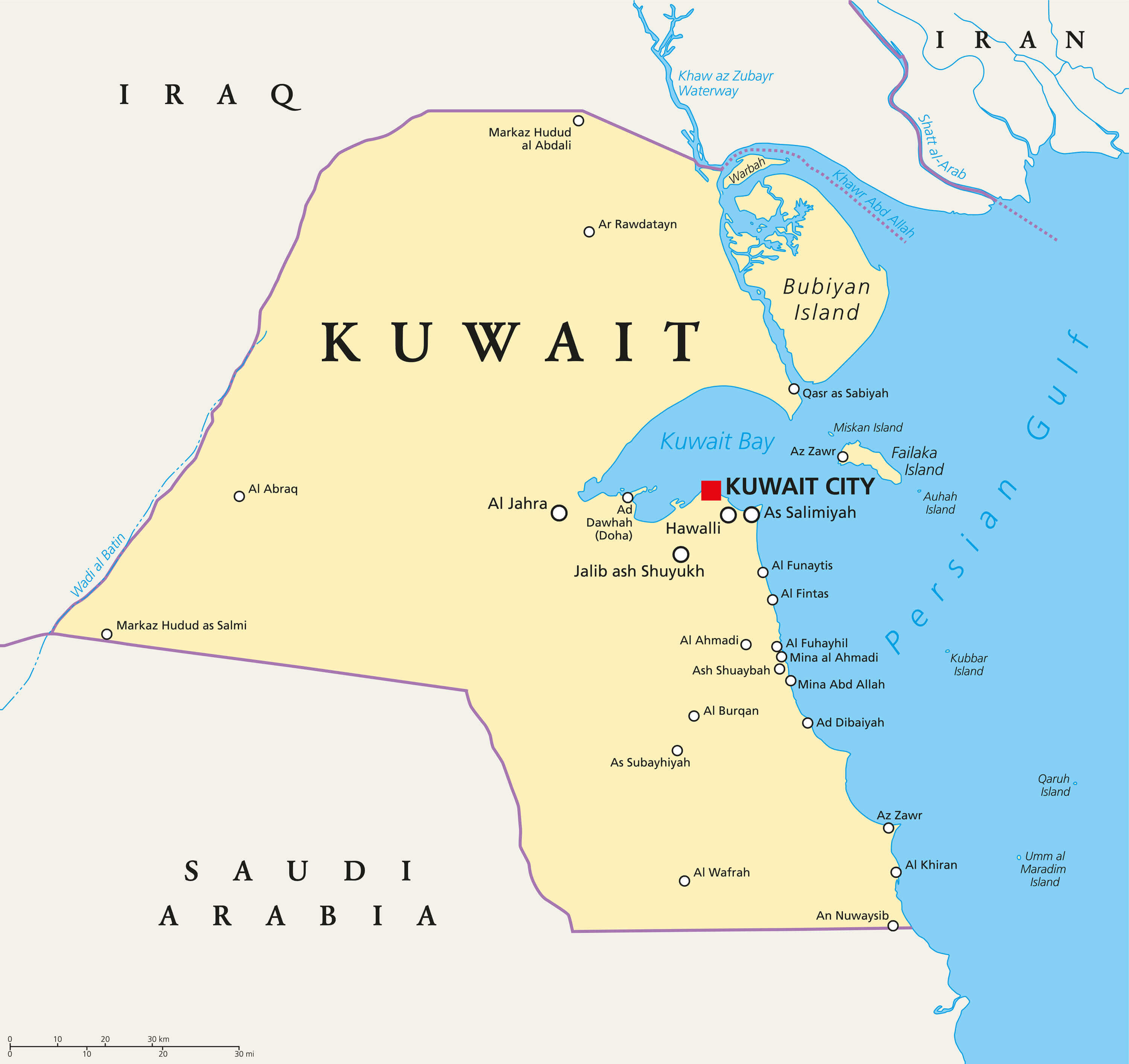 Kuwait Map Guide Of The World Kuwait Map Guide Of The World