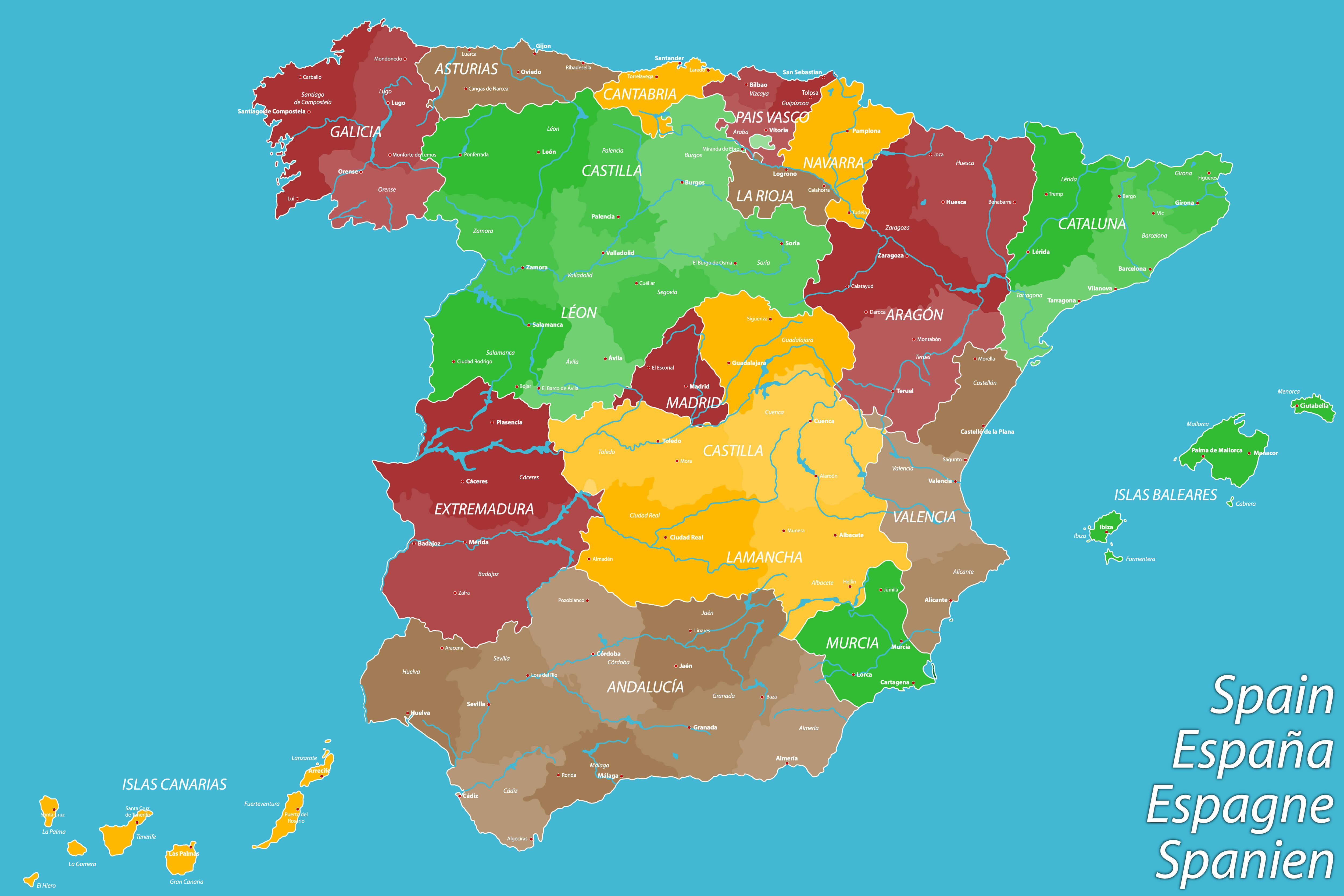 Spain Map Guide Of The World