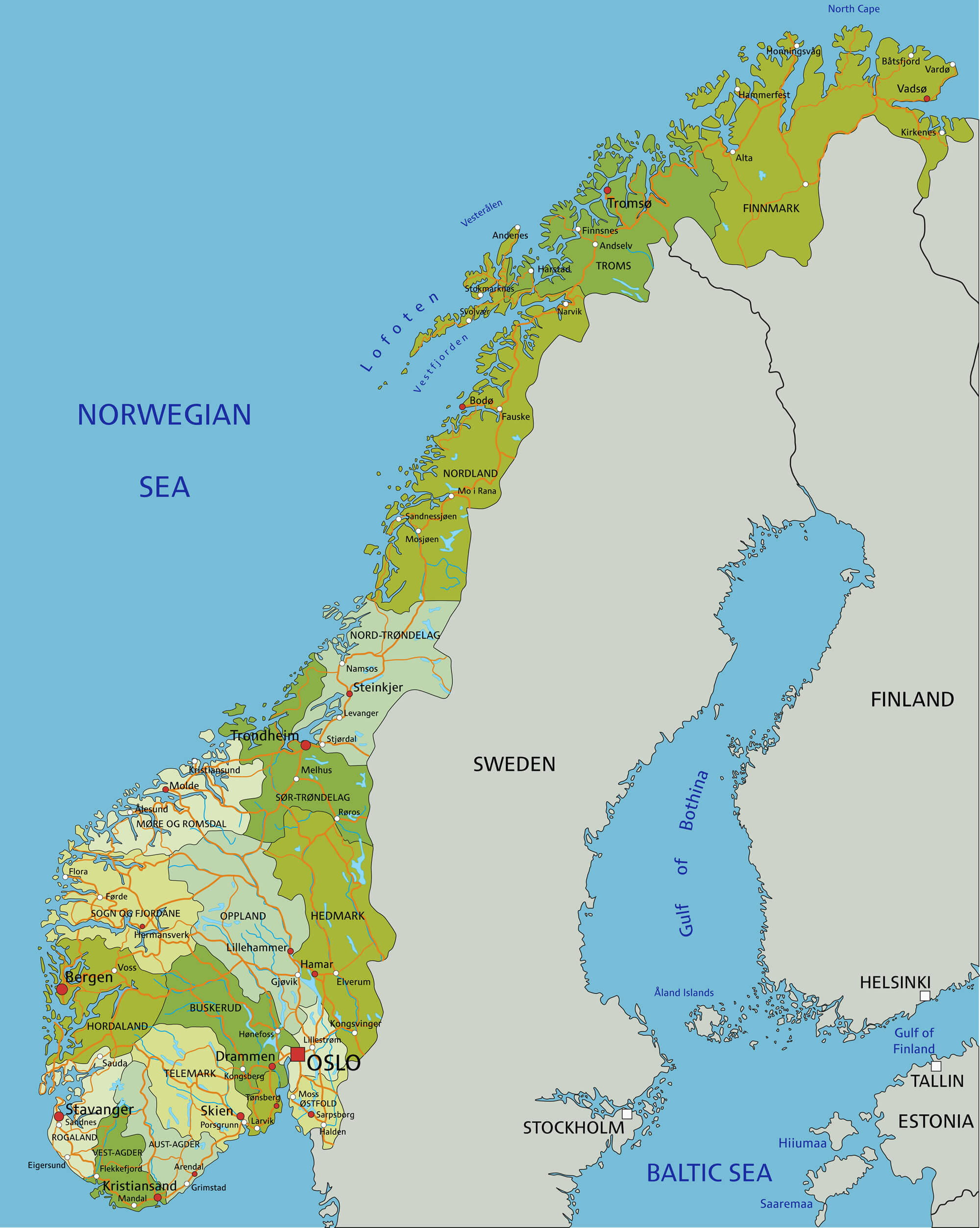 Norway Map - Guide of the World Norway Map - Guide of the World