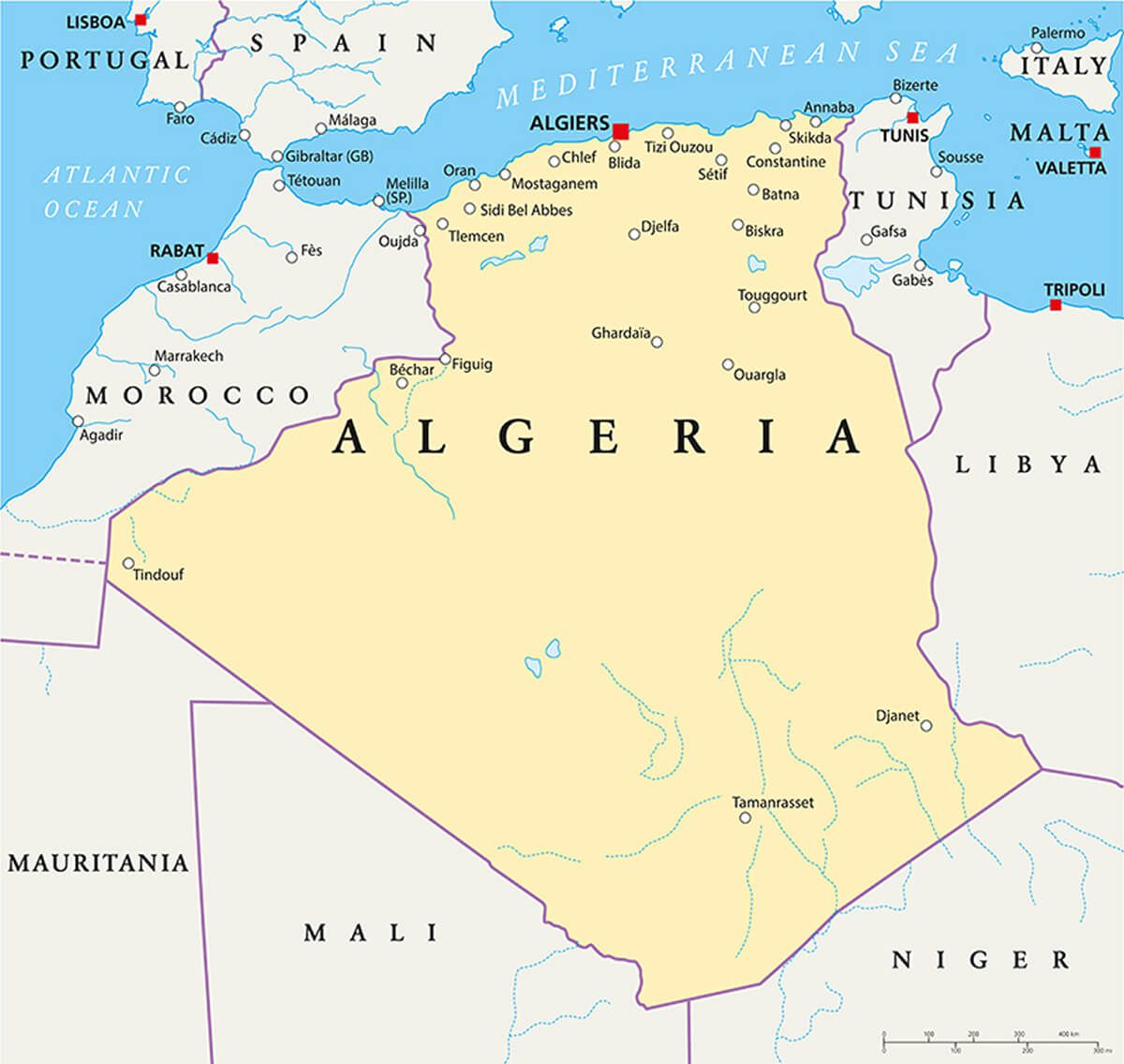 Algeria Map - Guide of the World