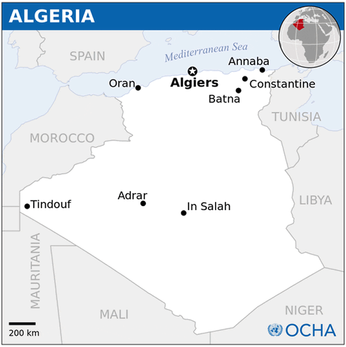 Algeria Map - Guide of the World