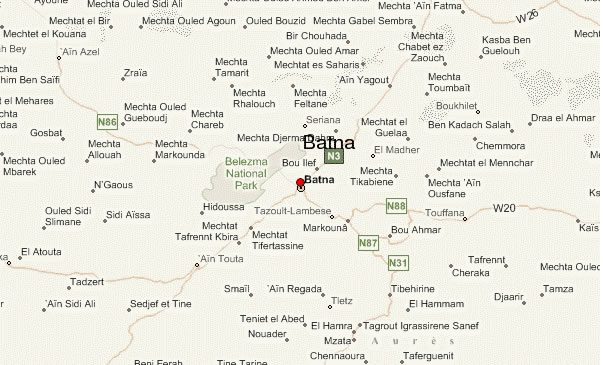 Batna Map - Guide of the World