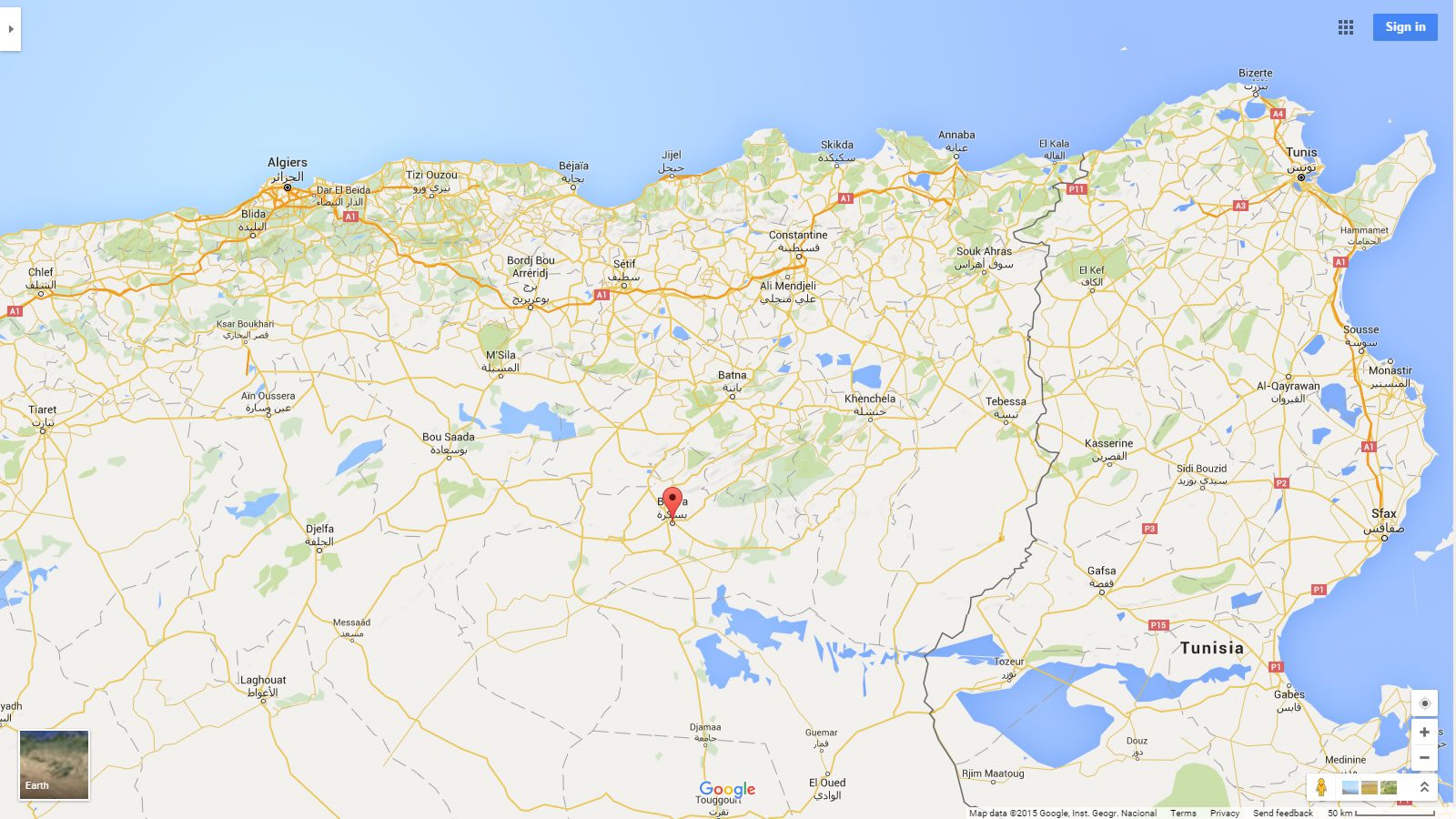 Biskra Map - Guide of the World