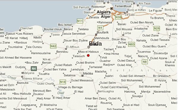 Blida Map - Guide of the World