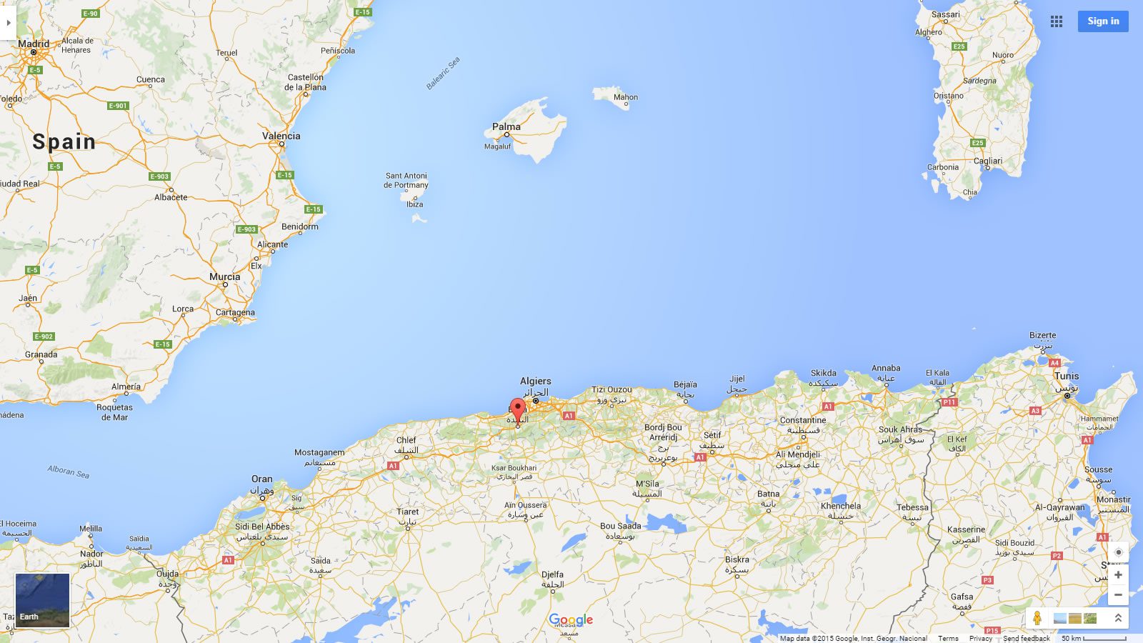 Blida Map - Guide of the World