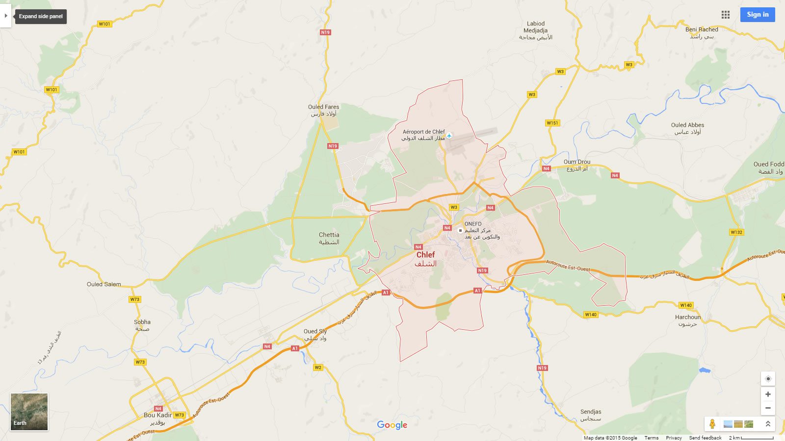 Chlef Map - Guide of the World