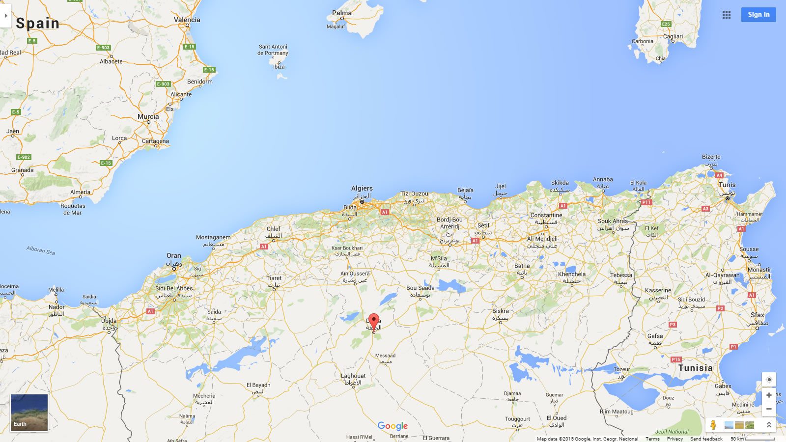 Djelfa Map - Guide of the World