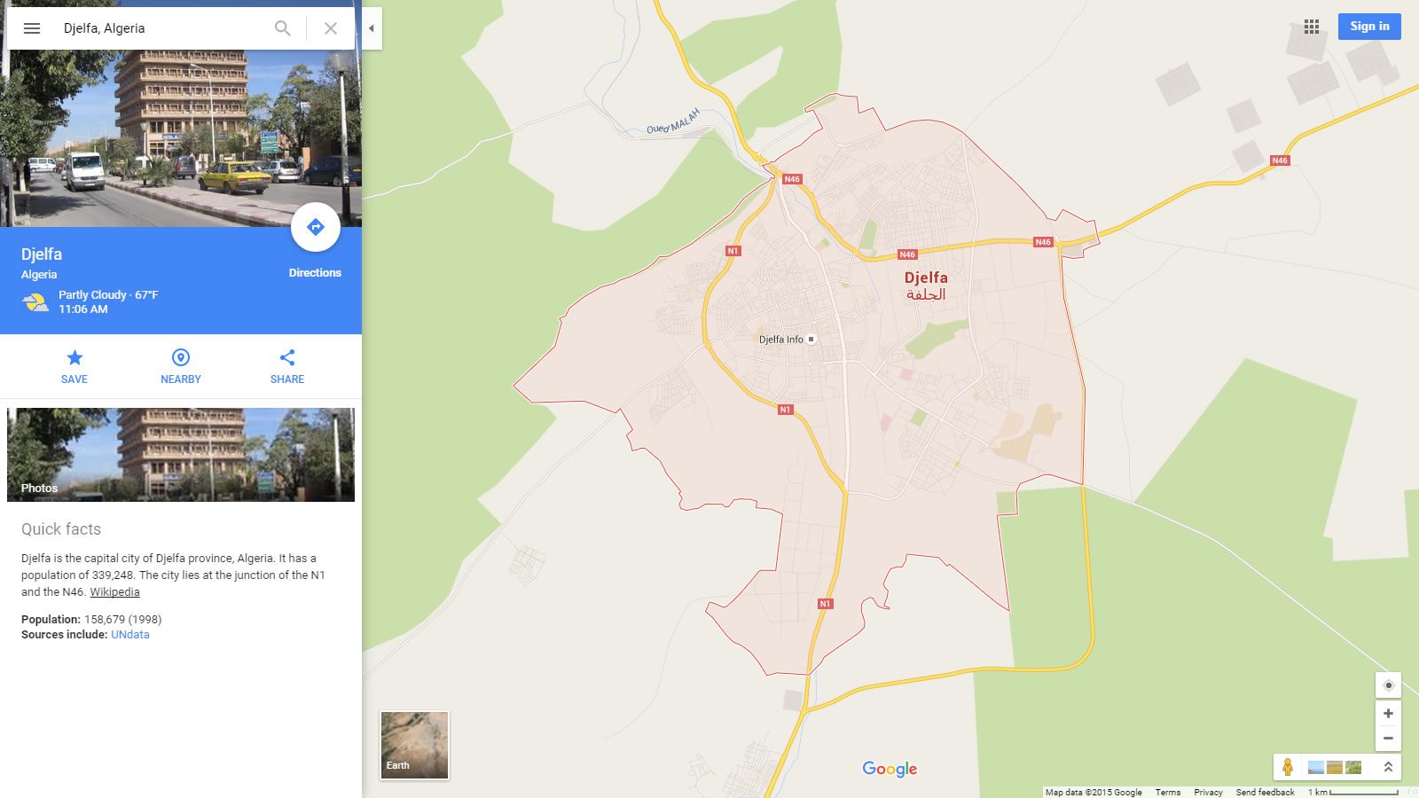 Djelfa Map - Guide of the World