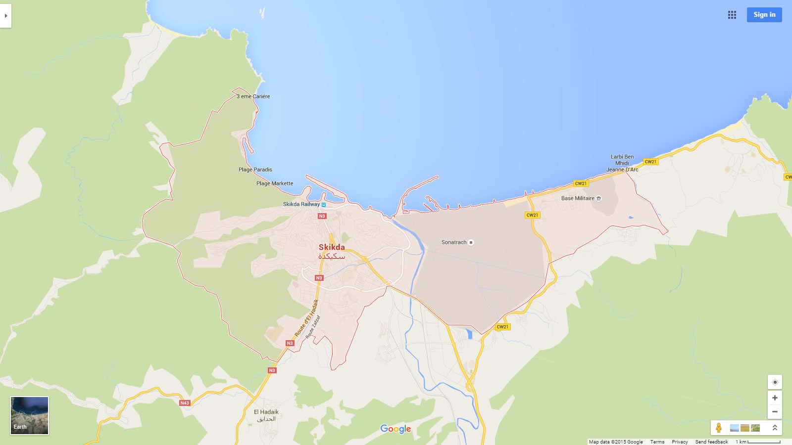 Skikda Map - Guide of the World