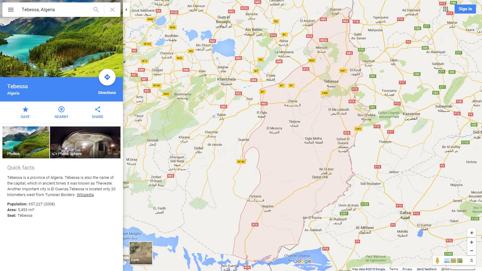 Tebessa Map - Guide of the World