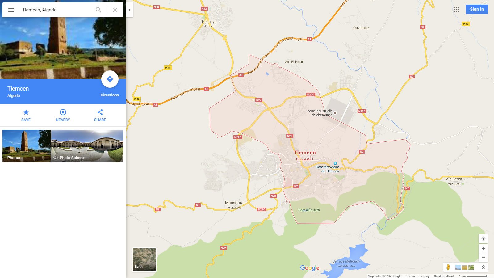 Tlemcen Map - Guide of the World