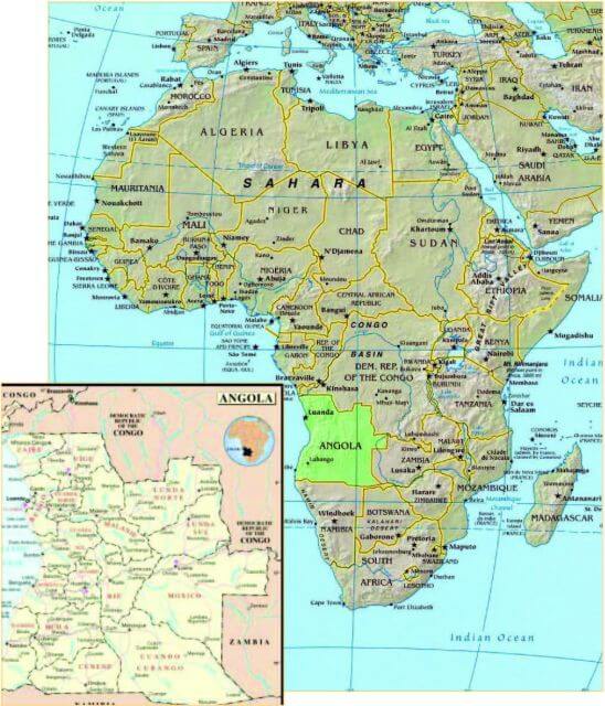 Angola Map - Guide of the World