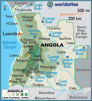 Angola Map - Guide of the World