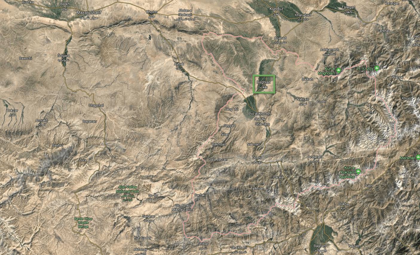 Baghlan Map - Guide of the World