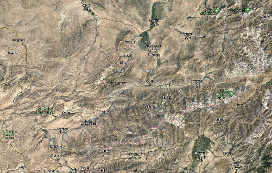 Baghlan Map - Guide of the World