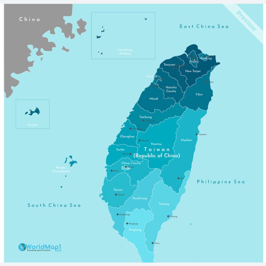 Where is Taiwan and Highly Detailed Taiwan Maps - Guide of the World