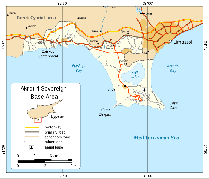 Akrotiri and Dhekelia Map - Guide of the World
