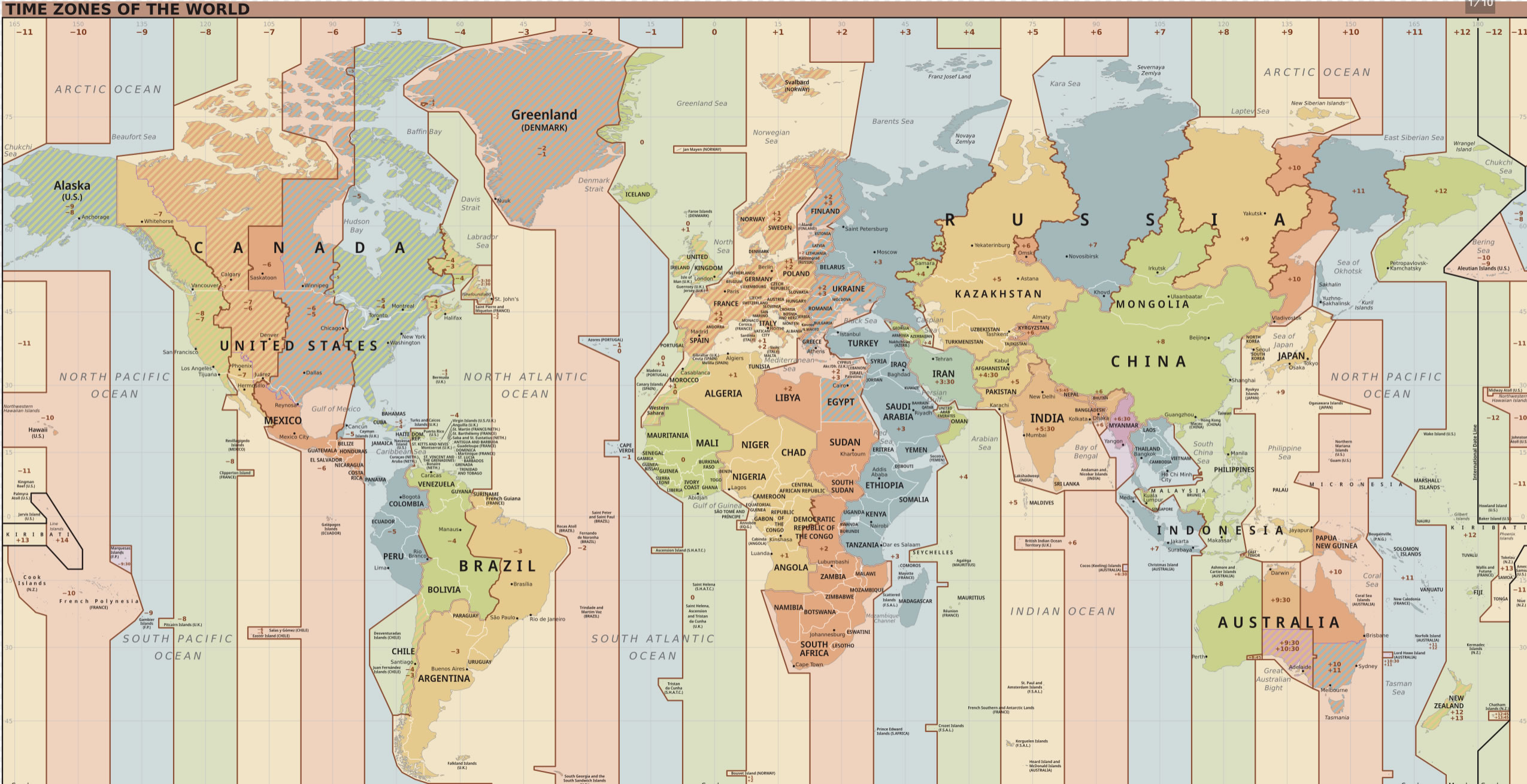 World Time Zone Map Guide Of The World World Time Zone Map Guide Of The World