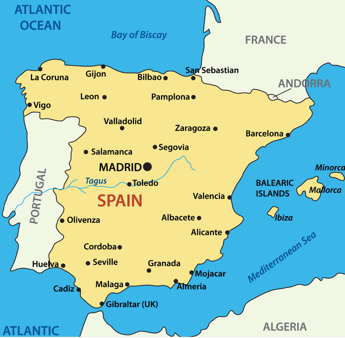 Simple Map Of Southeast Asia Map Of Spain Andalucia