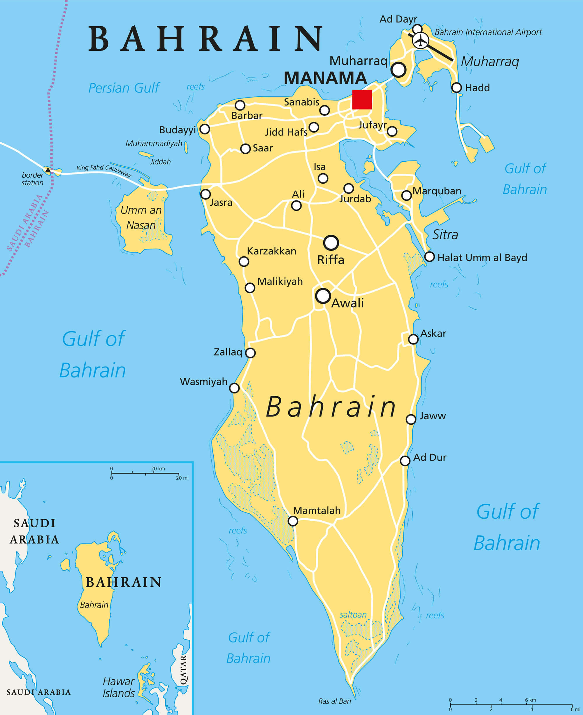Bahrain Map - Guide of the World