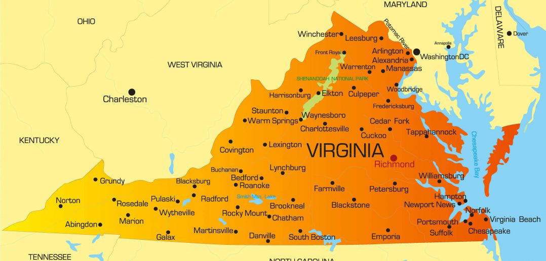 Virginia Map - Guide of the World