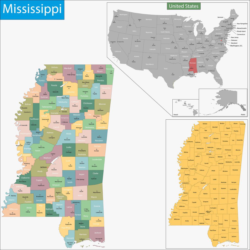 Mississippi Map - Guide of the World
