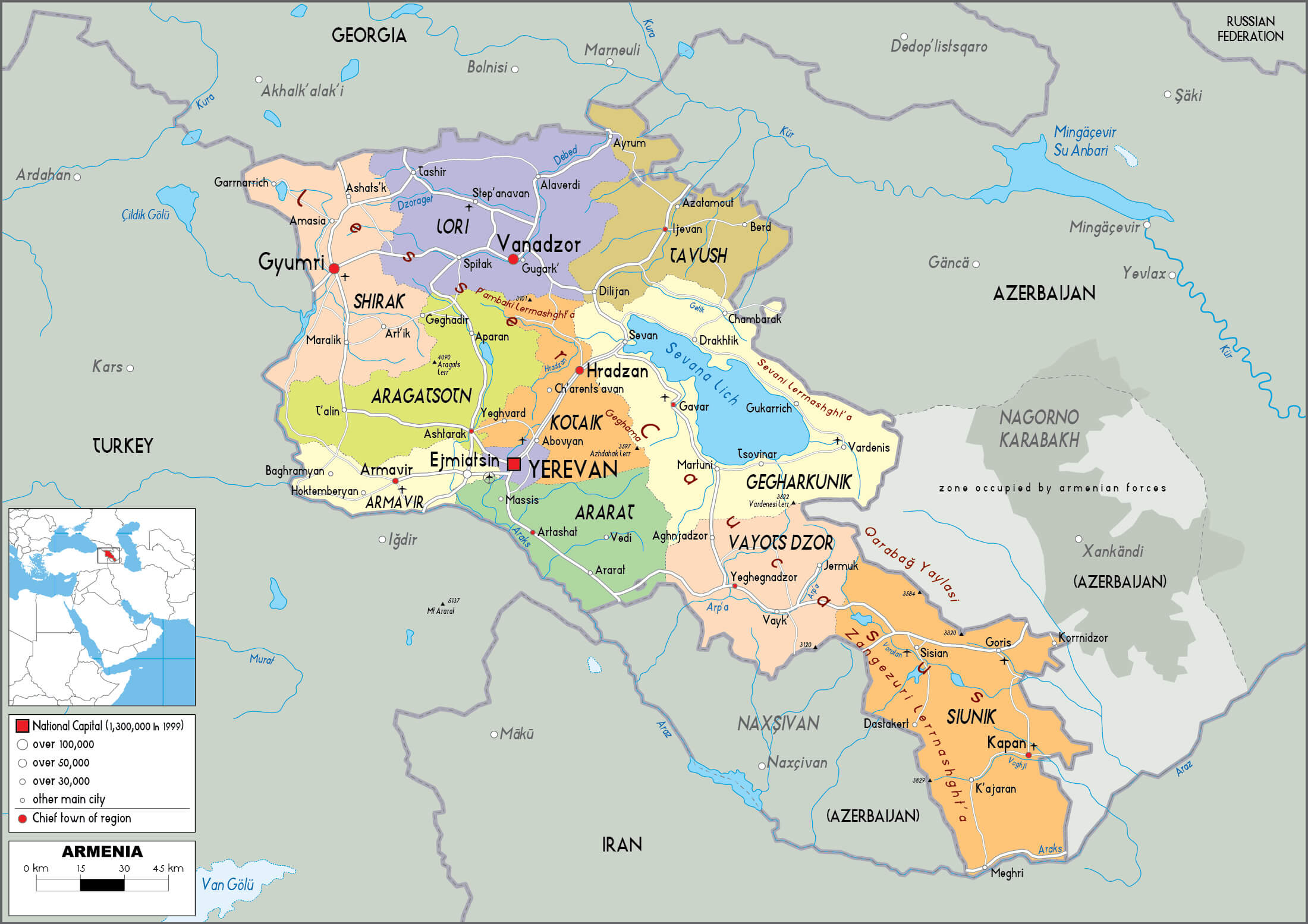 Armenia Map - Guide of the World