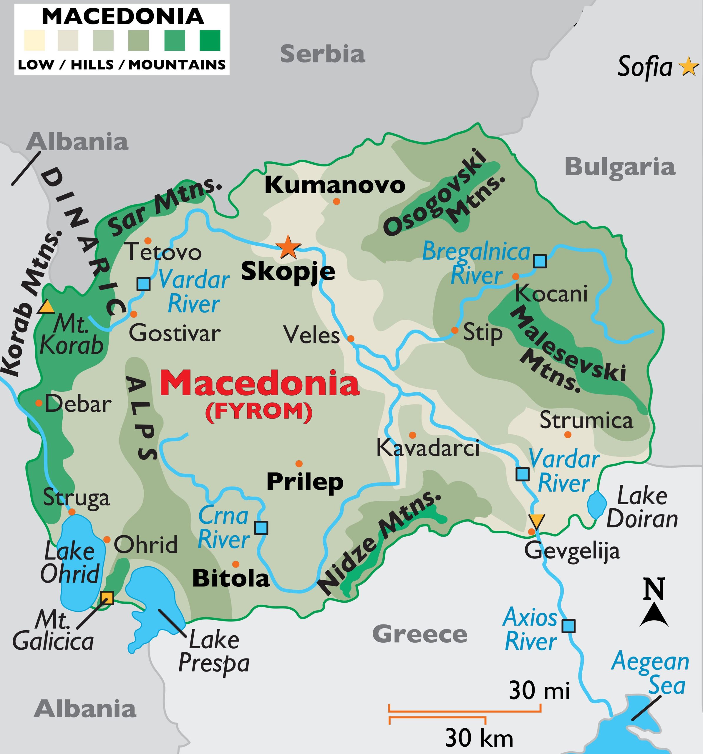 North Macedonia Map - Guide of the World