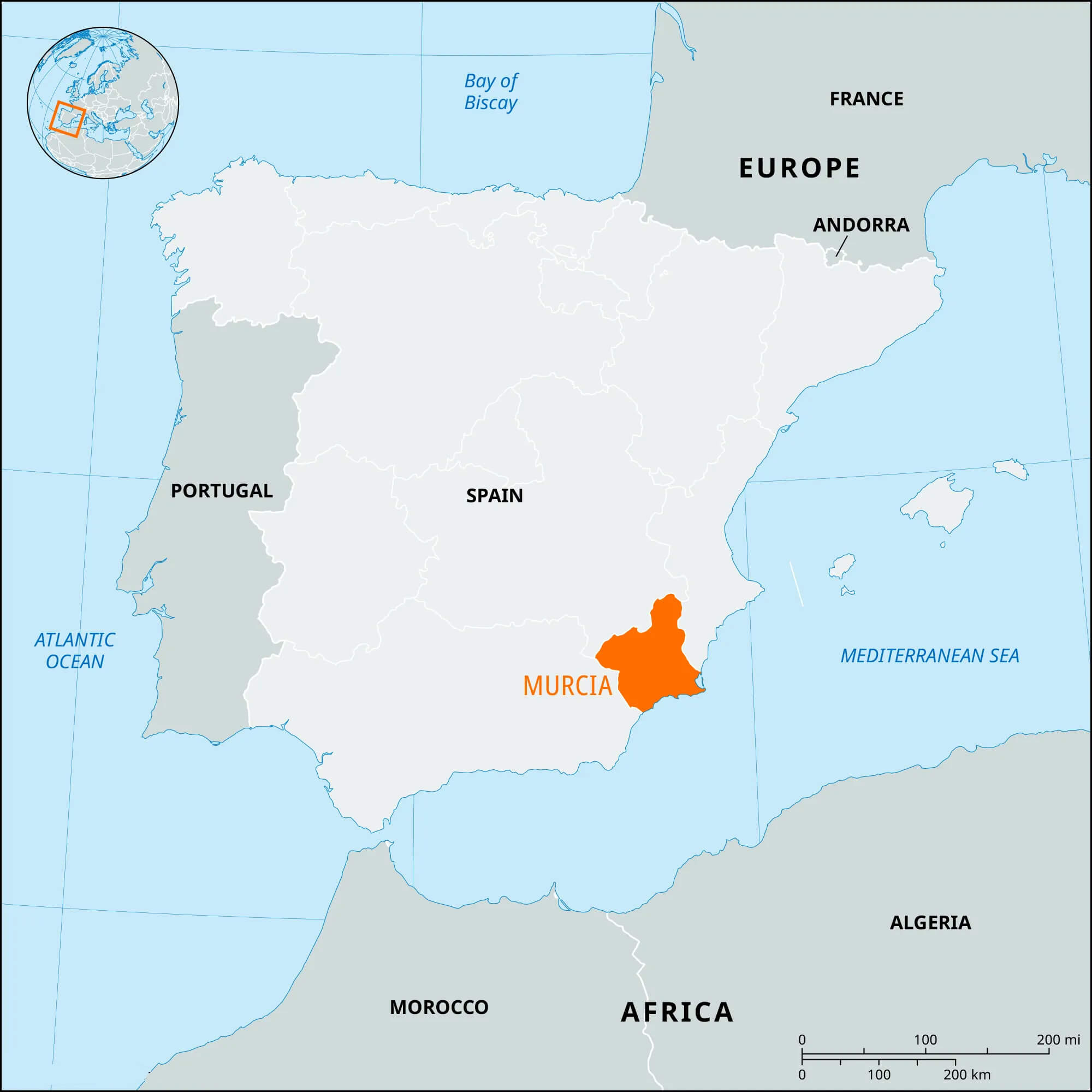Murcia Map - Guide of the World