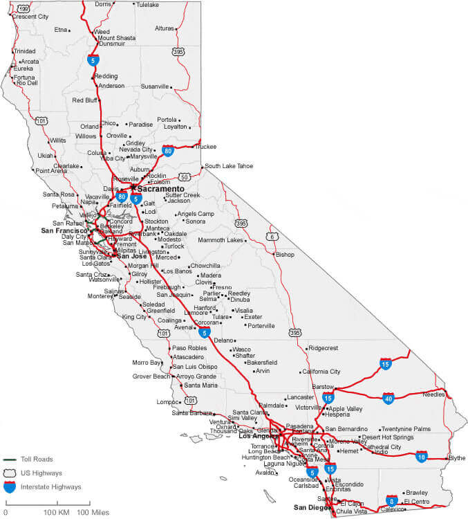 California Road Map - Guide of the World