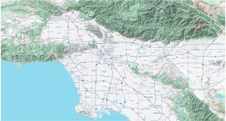 Eaton Map in Los Angeles - Guide of the World