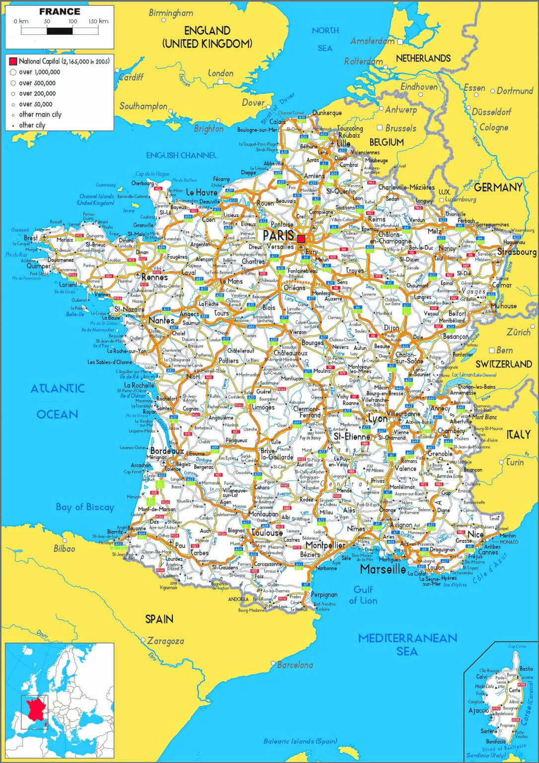 France Road Map - Guide of the World