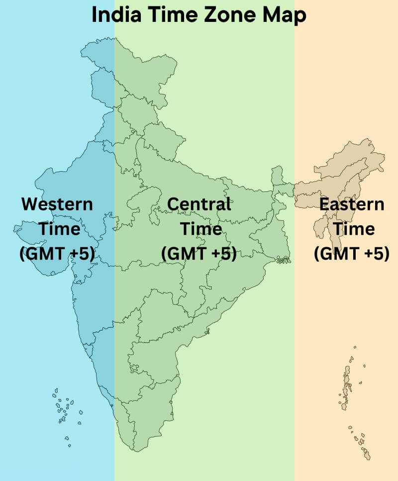 India Time Zone Map - Guide of the World