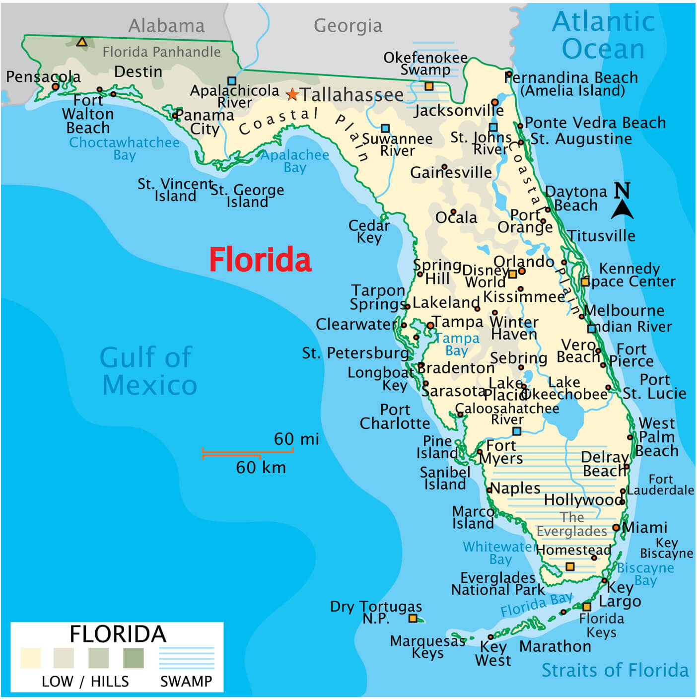 Florida Cities Map - Guide of the World