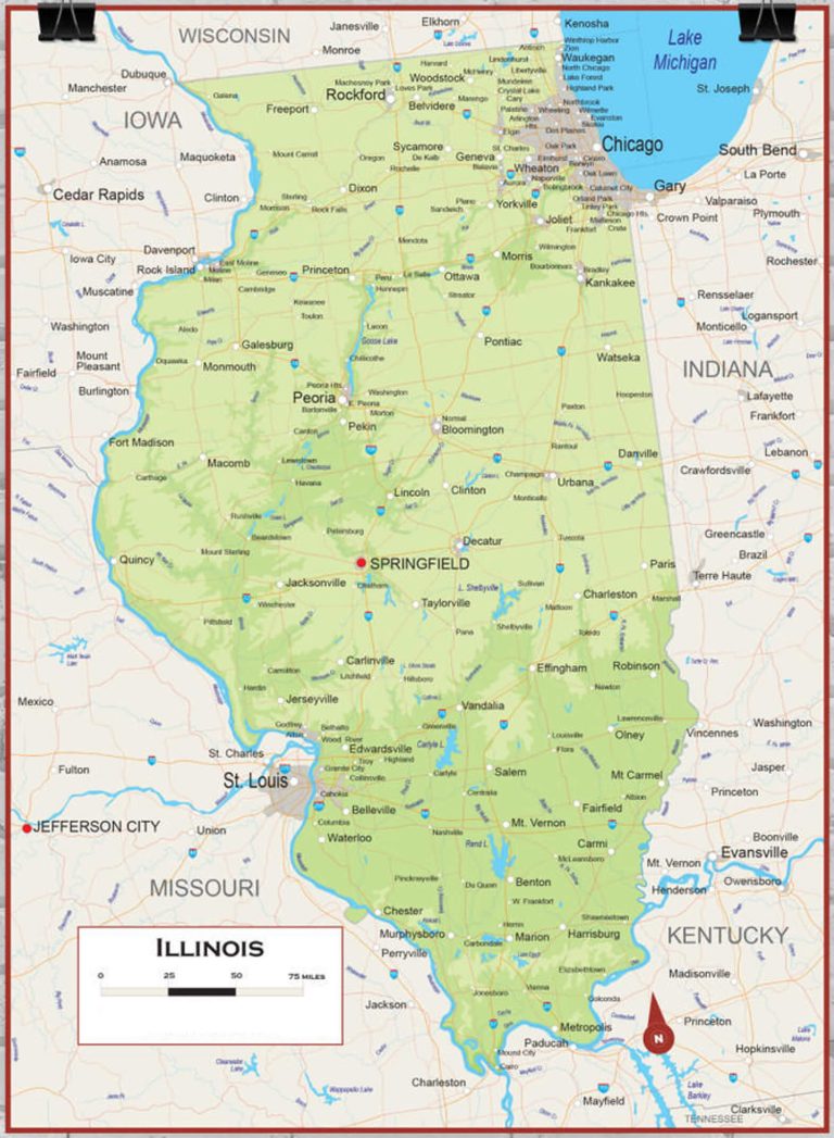 Illinois Cities Map - Guide of the World