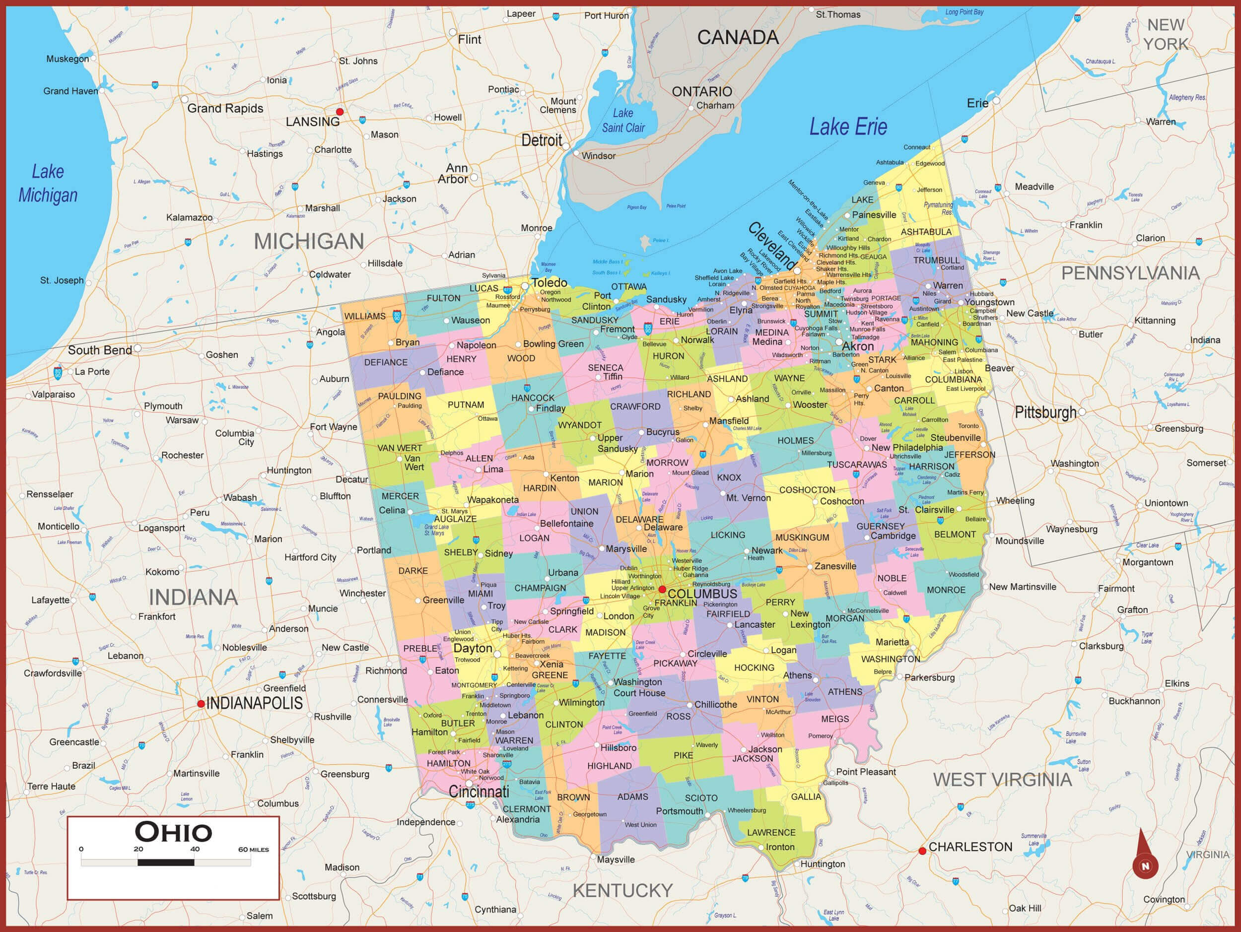 Ohio Cities Map - Guide of the World