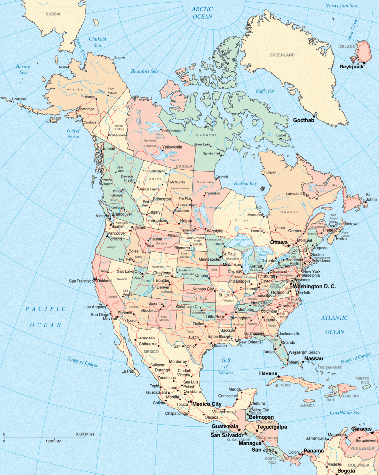 North America Cities Map - Guide of the World