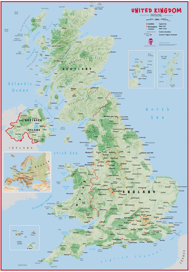United Kingdom High-Resolution Map - Guide of the World