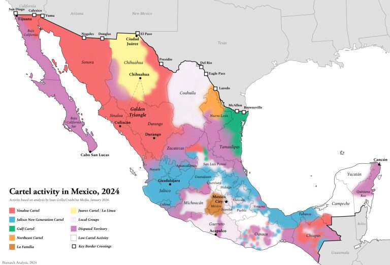 Map of Cartels Active in Mexico - Guide of the World
