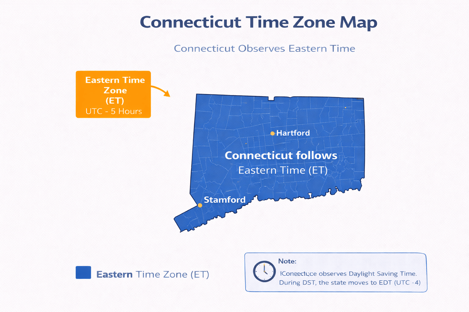 Connecticut Time Zone Map - Guide of the World