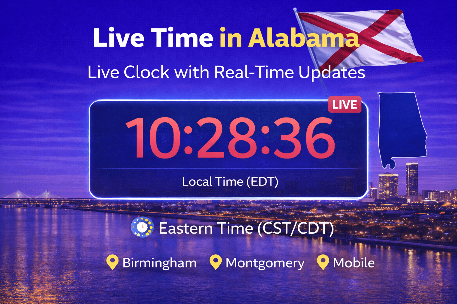 Live Time in Alabama - Live Clock with Real-Time Updates - Guide of the ...