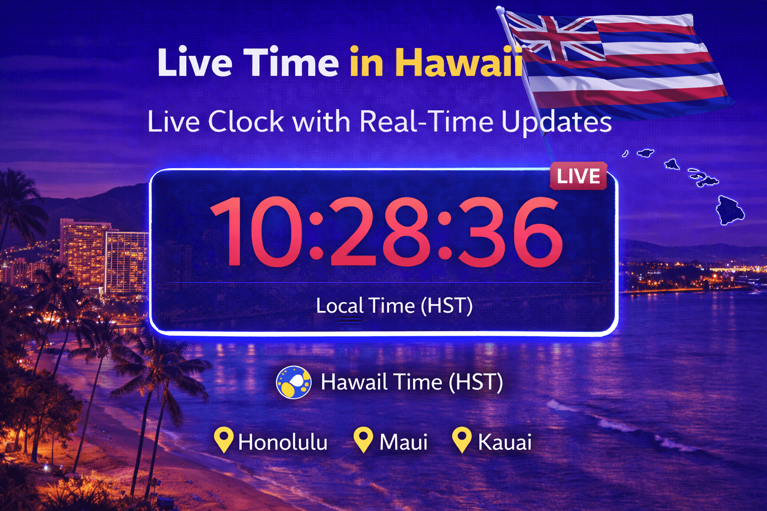 Live Time in Hawaii - Live Clock with Real-Time Updates - Guide of the ...