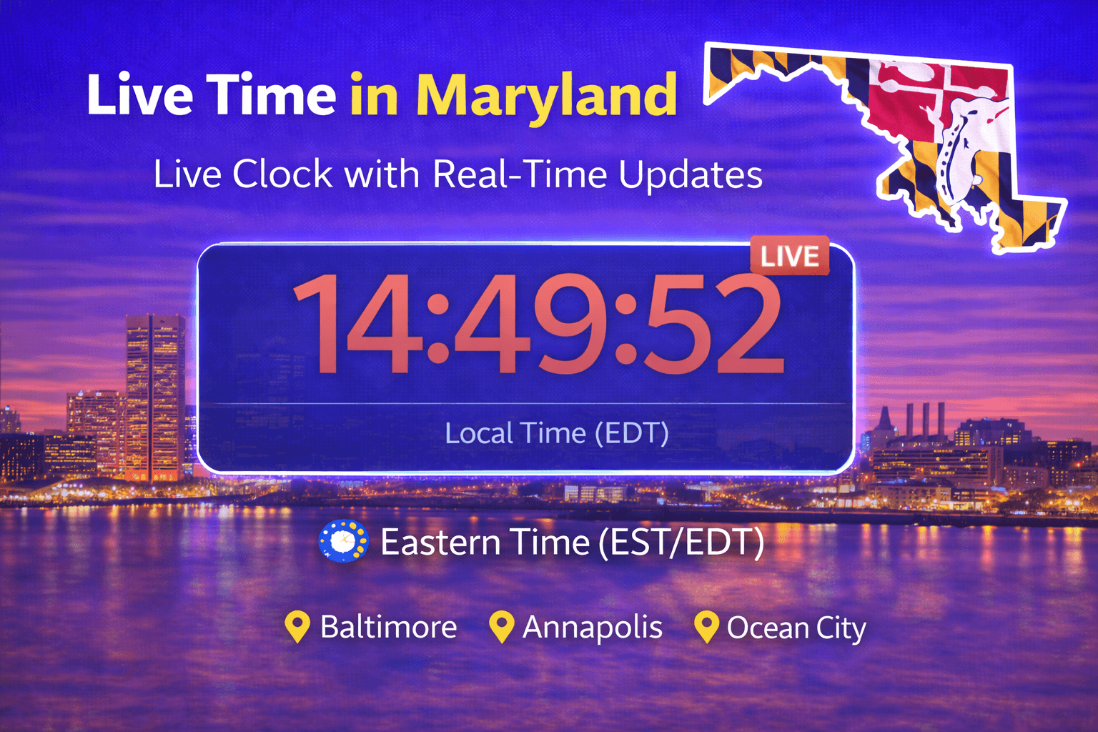 Live Time in Maryland - Live Clock with Real-Time Updates - Guide of ...