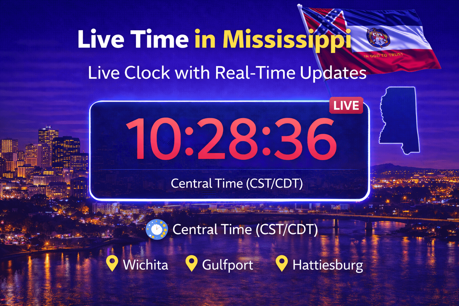 Live Time in Mississippi - Live Clock with Real-Time Updates - Guide of ...