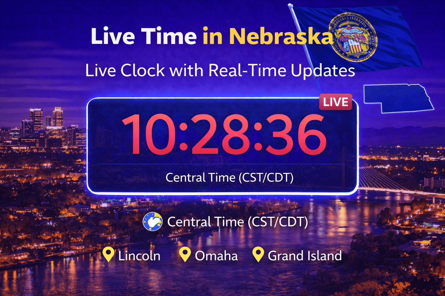 Live Time in Nebraska - Live Clock with Real-Time Updates - Guide of ...