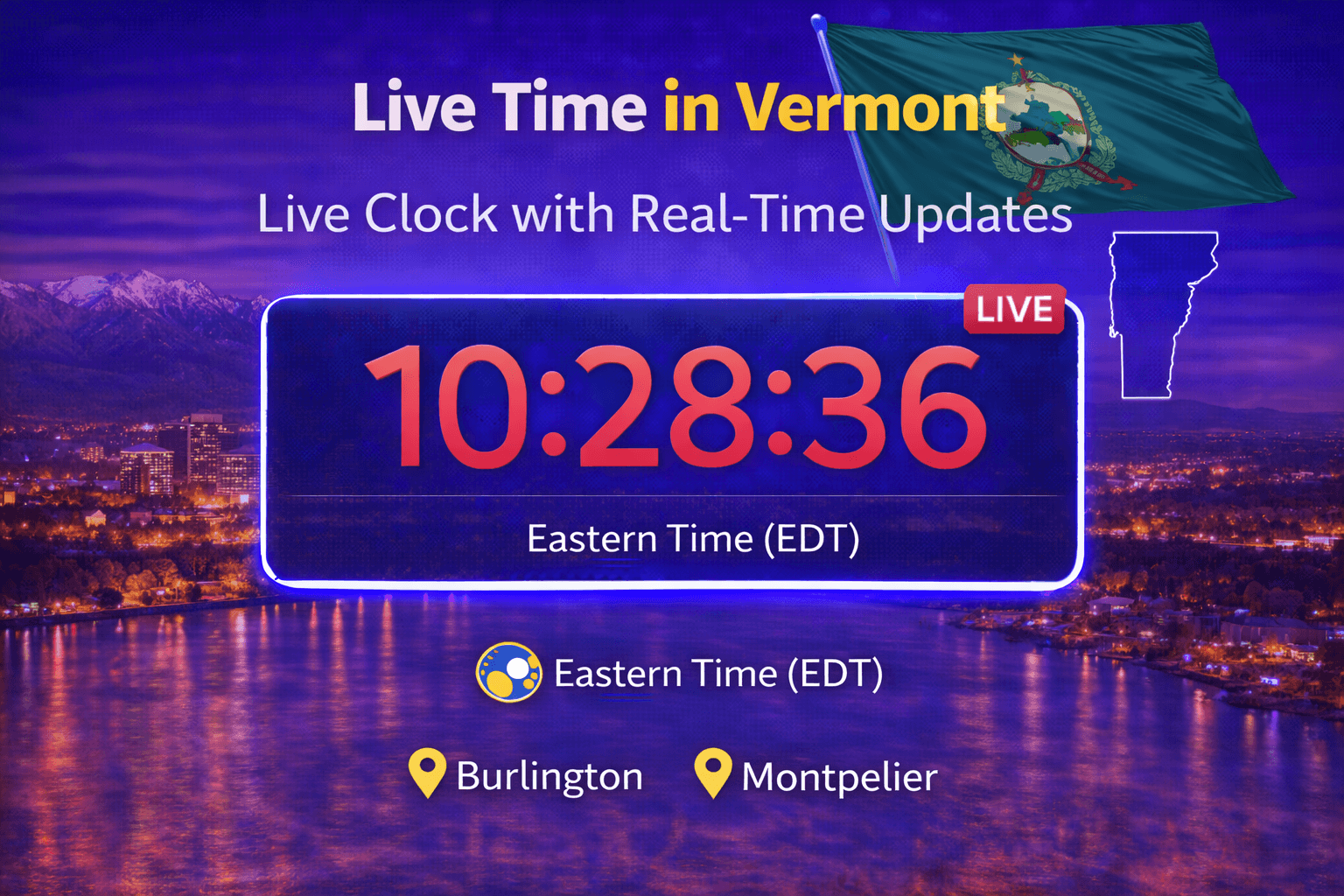 Live Time in Vermont - Live Clock with Real-Time Updates - Guide of the ...