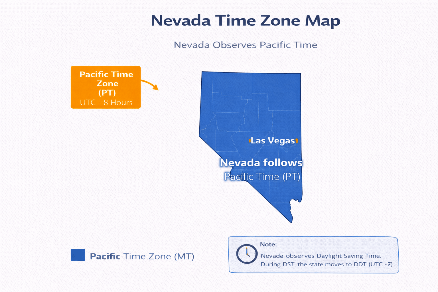 Nevada Time Zone Map - Guide of the World