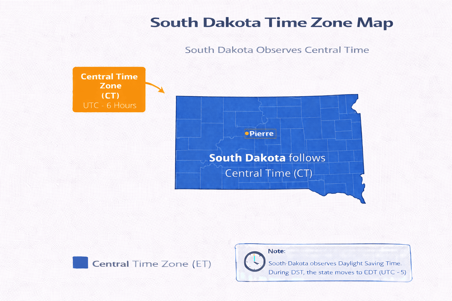 South Dakota Time Zone Map - Guide of the World