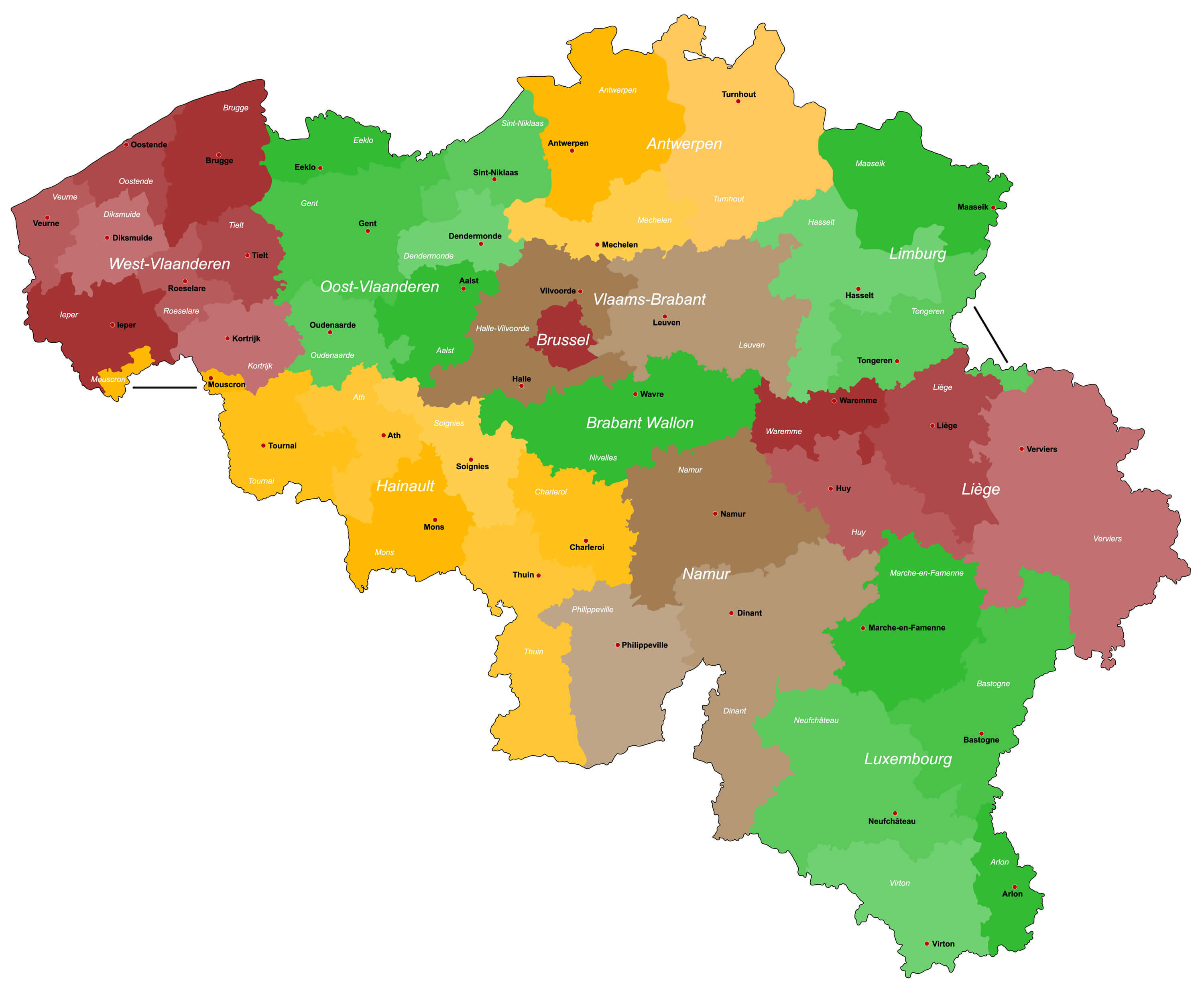 Belgium Map Guide Of The World